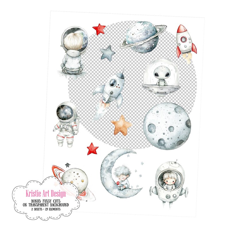 Little Astronaut Junk Journal Kit: Rocket Ships, Planets, Stars - 57 ...