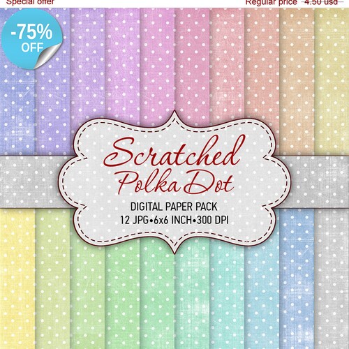 Polka Dot Digital Paper Scrapbook Papers Wallpaper - Etsy
