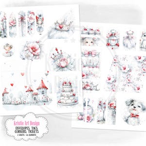 Little Princess Digital Paper Pack: DIY Junk Journal Kit - 63 Pcs ...