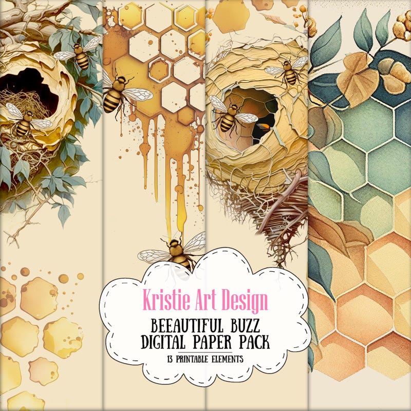 Honey Bees Wallpaper - Etsy