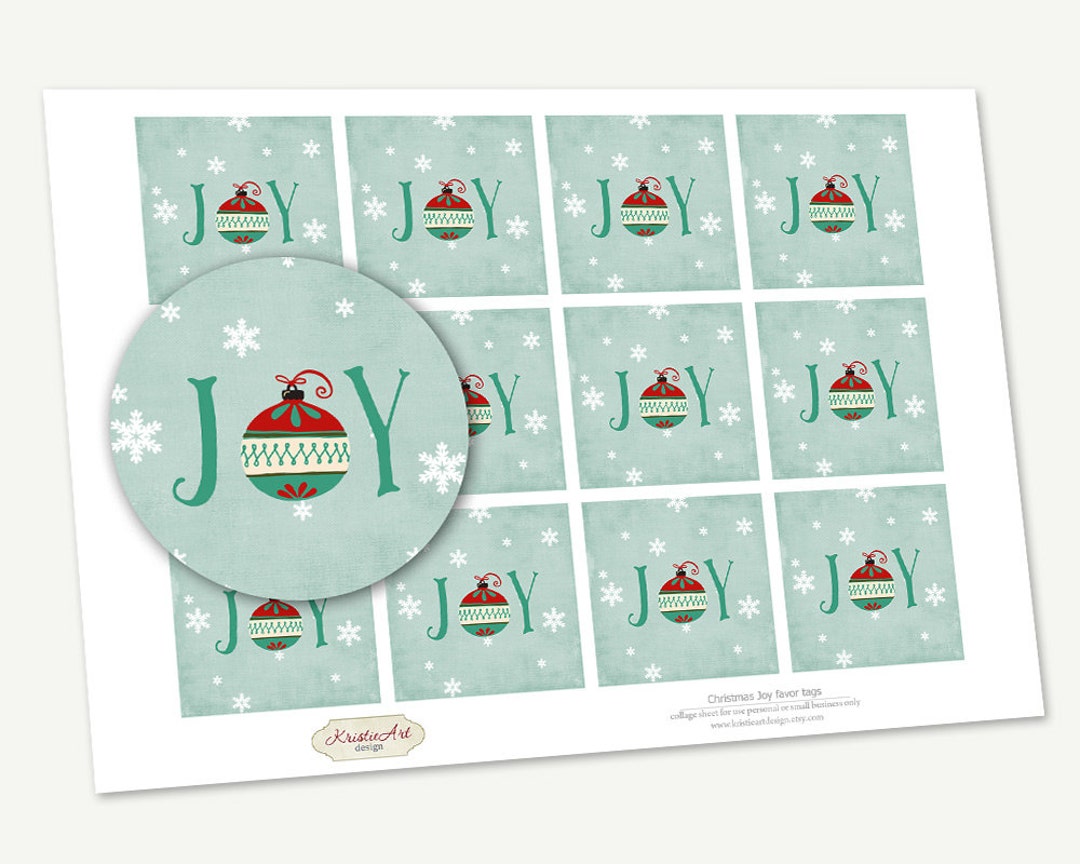 Printable Favor Tags "christmas Joy", Printable Christmas Tag, Cupcake ...