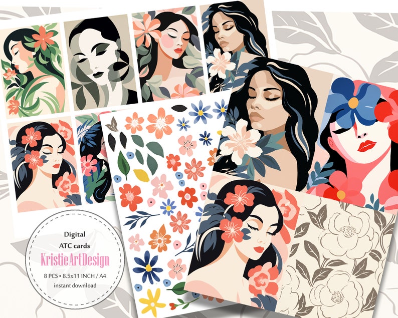 Radiant Beauty Printable ATC Cards Collection, C293 - Etsy