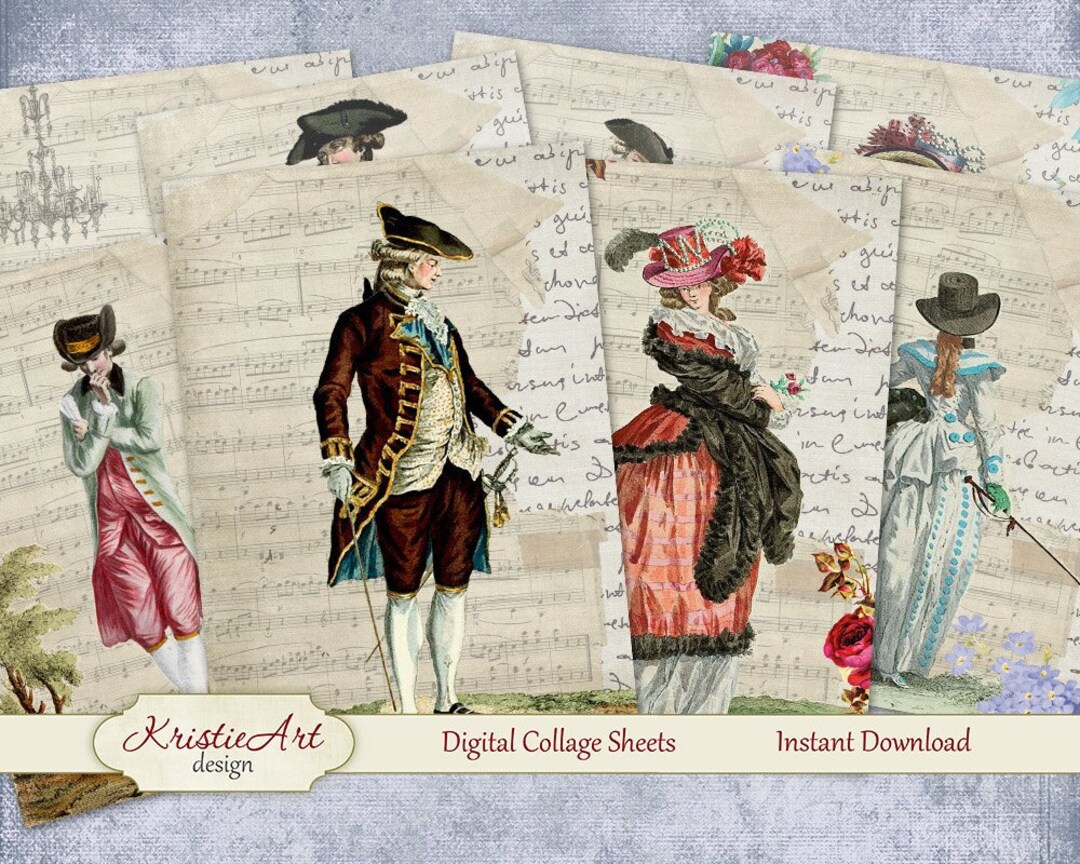Digital Collage Sheet Age of Enlightenment Printable Download, Digital ...