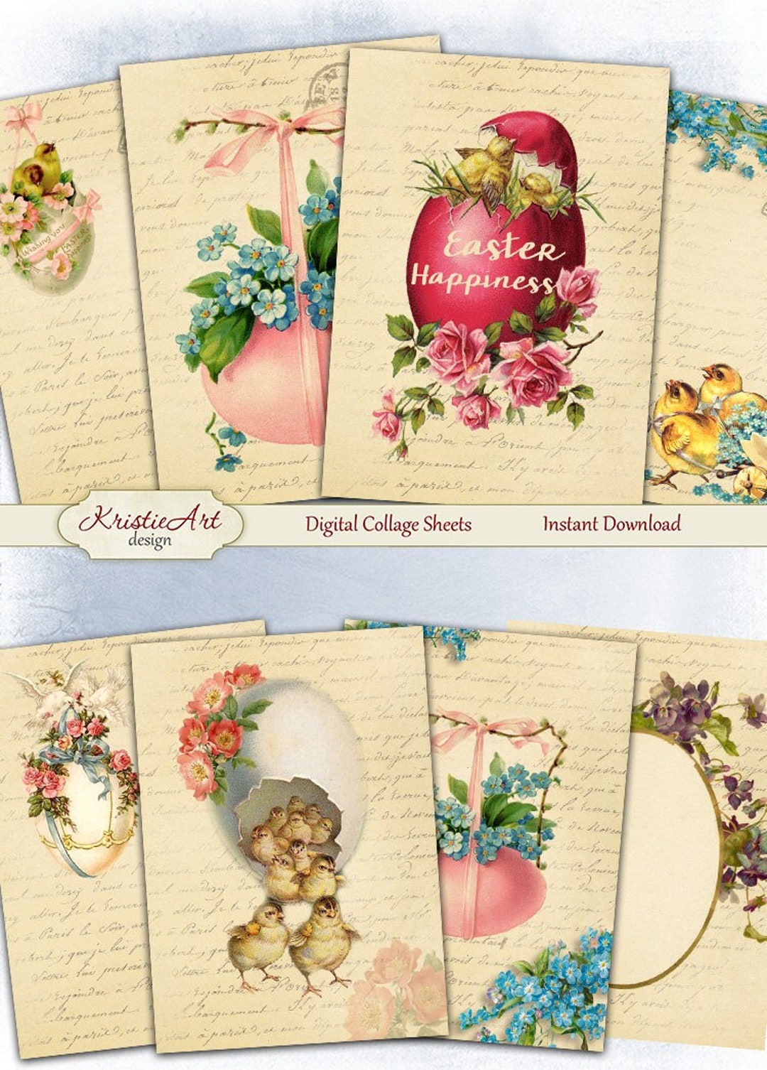 Easter Sunday - Digital Collage Sheet Digital Cards C141 Printable ...