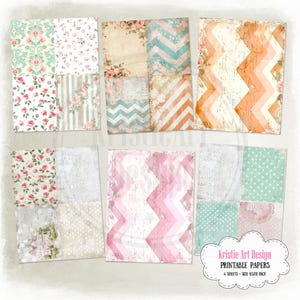 Floral Fantasy Digital Paper Kit: Whimsical Flowers for Junk Journals ...