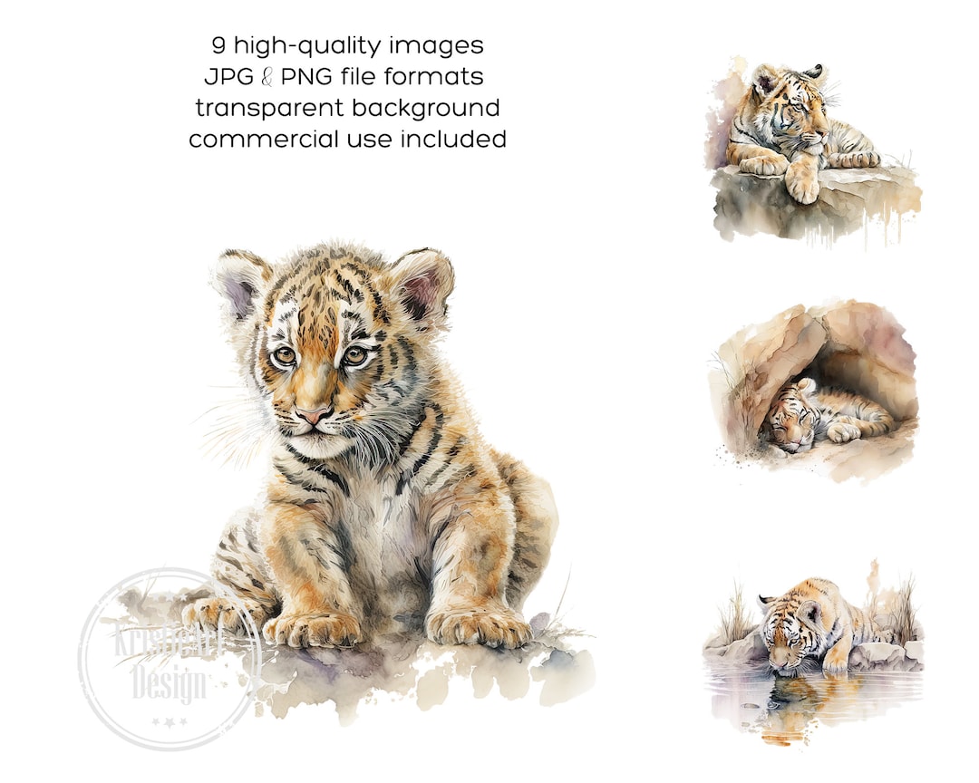 Tiger Clipart - Digital Download - Cute Tiger Graphics - Tiger ...