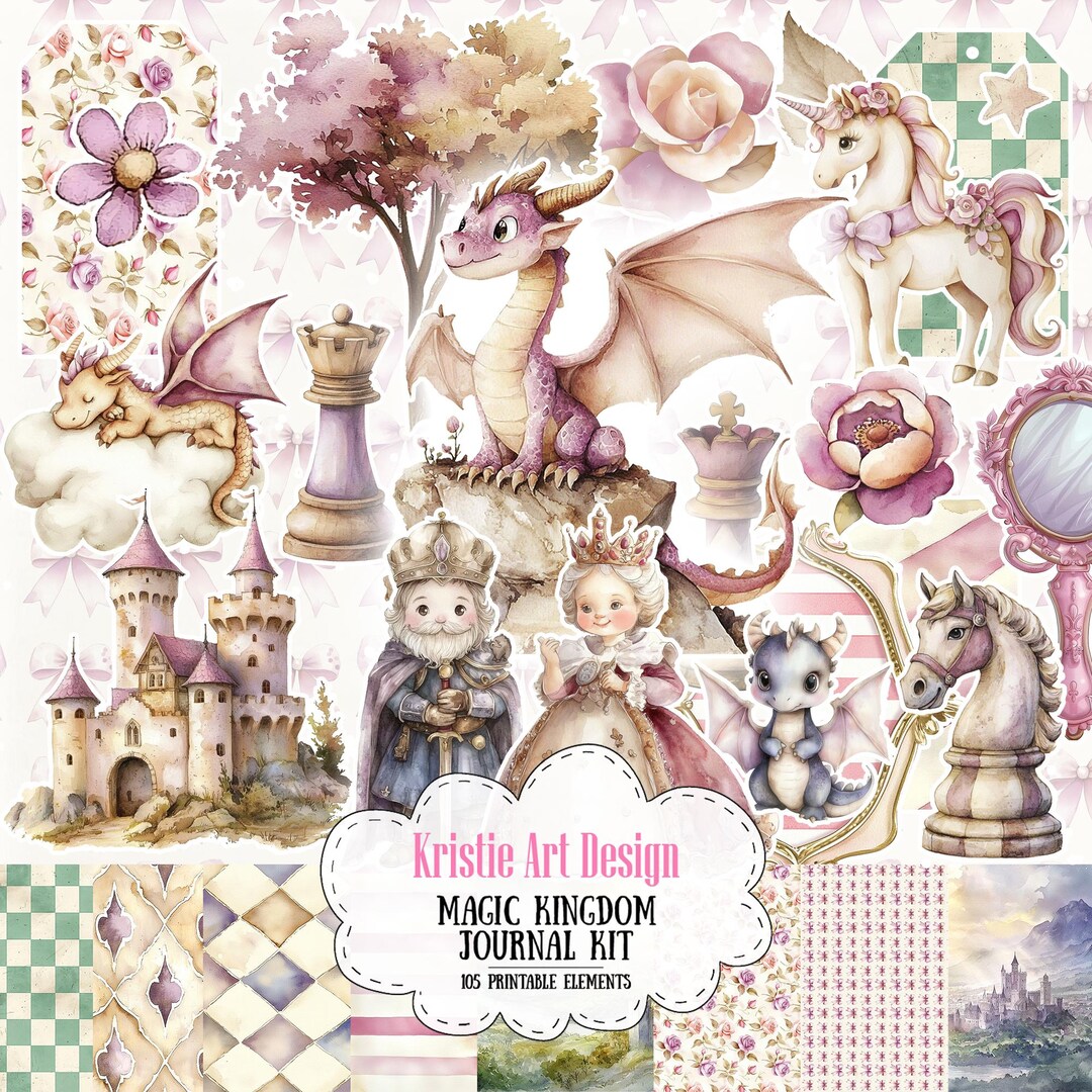 Magic Kingdom Digital Paper Pack - 105 Pcs, NP032 | Printable ...