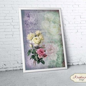 Summer Roses - Digital Collage Sheets Printable Download, Cards, Large ...