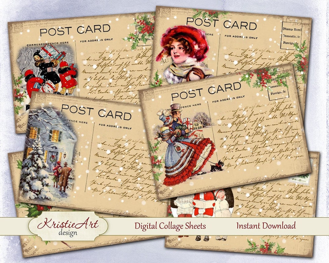 Winter - Digital Collage Sheet Digital Cards C131 Printable Download ...