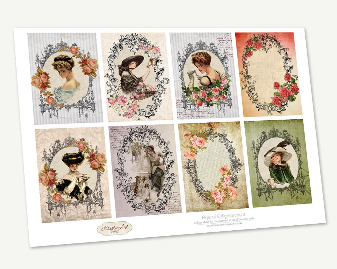 Digital Collage Sheet, Ladies Frames Sheet, Printable Download Sheet ...