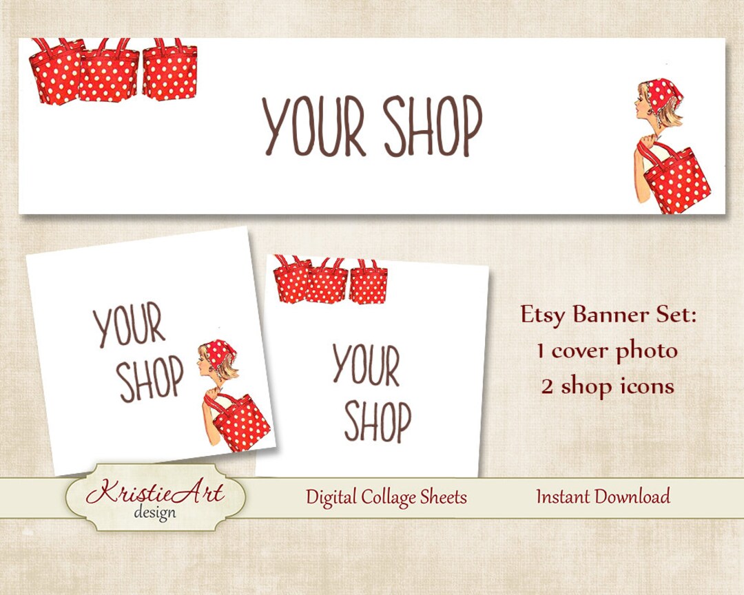 ETSY Shop Banner cover Photo Shop Icons Set L012. Digital Etsy Shop ...
