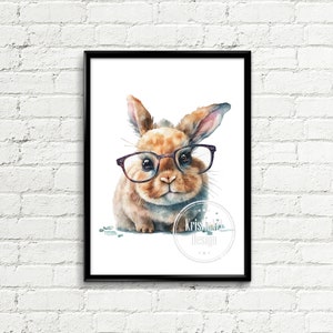 Rabbit With Glasses Clipart - Smart and Stylish Digital Bunnies for ...