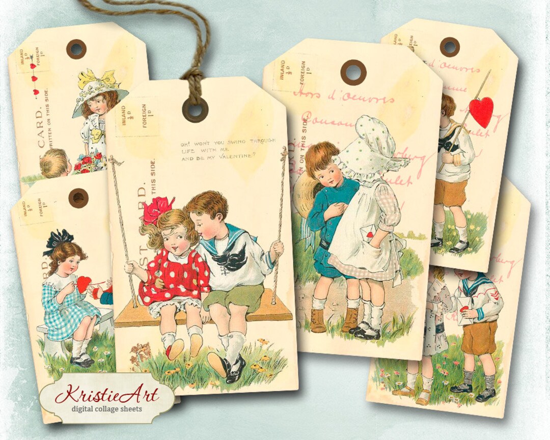 My Love Tags - Digital Collage Sheet Digital Tags T005 Printable ...