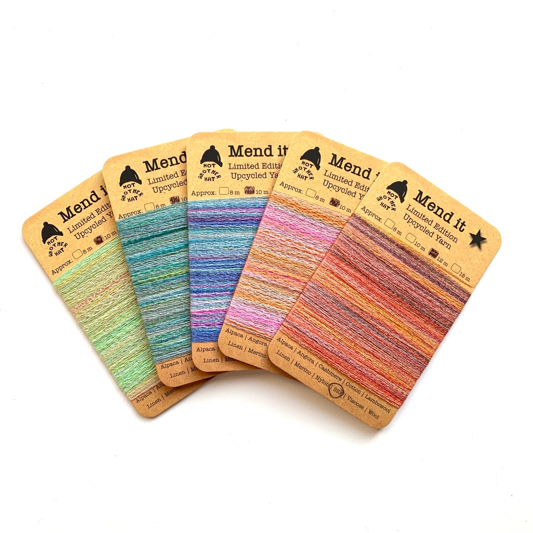 Silk Mending Yarn, Quintet, Multicoloured, Re-made, Upcycled, Hand Dyed ...