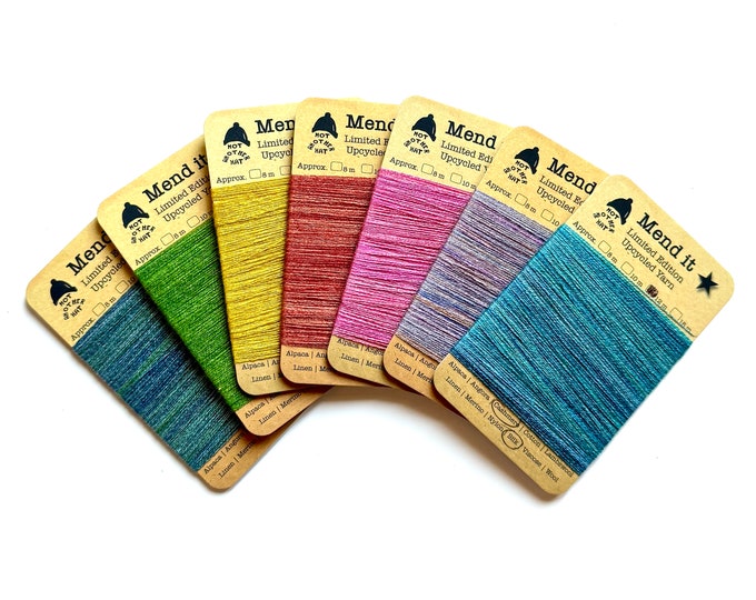 Silk and Cashmere Mending Yarn, 7-set, Multicoloured, Re-made, Upcycled ...