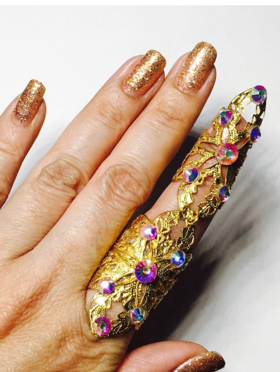 Crystal Nail Guardarmor Ringshield Ringfull Finger - Etsy