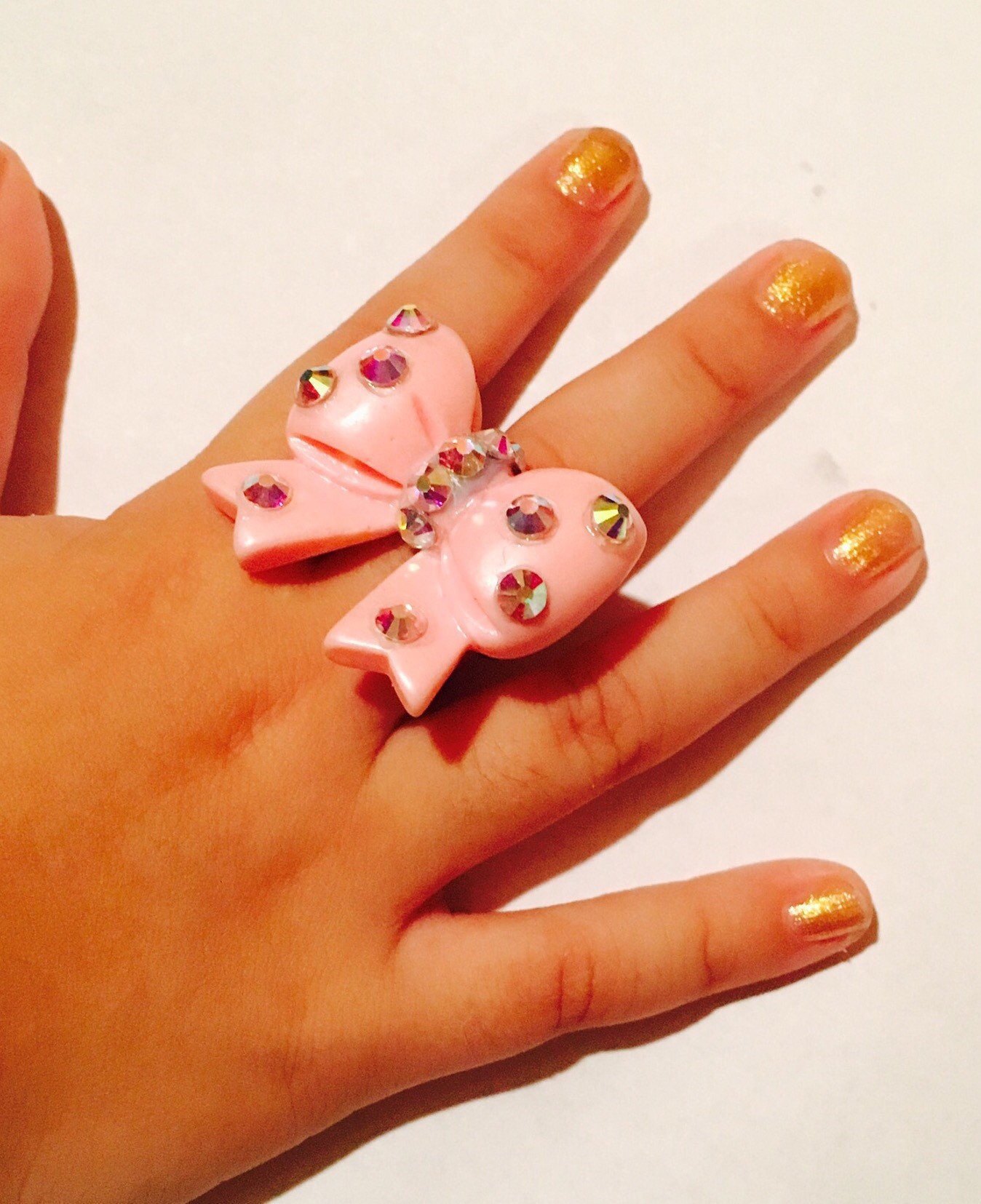 Little Girl Bow Ringlittle Girl Ring Cartoon Ringchildren | Etsy