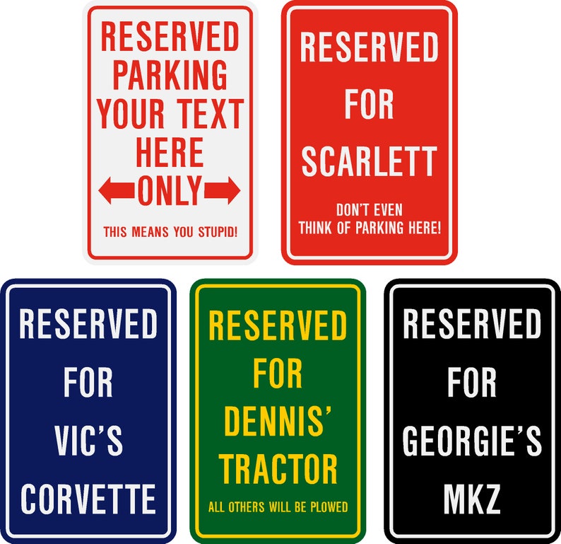 Reserved Parking Sign Made to Order Reserved Parking Sign - Etsy