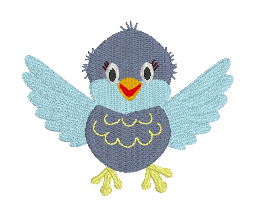 Blue Bird Baby Embroidery Design - Etsy