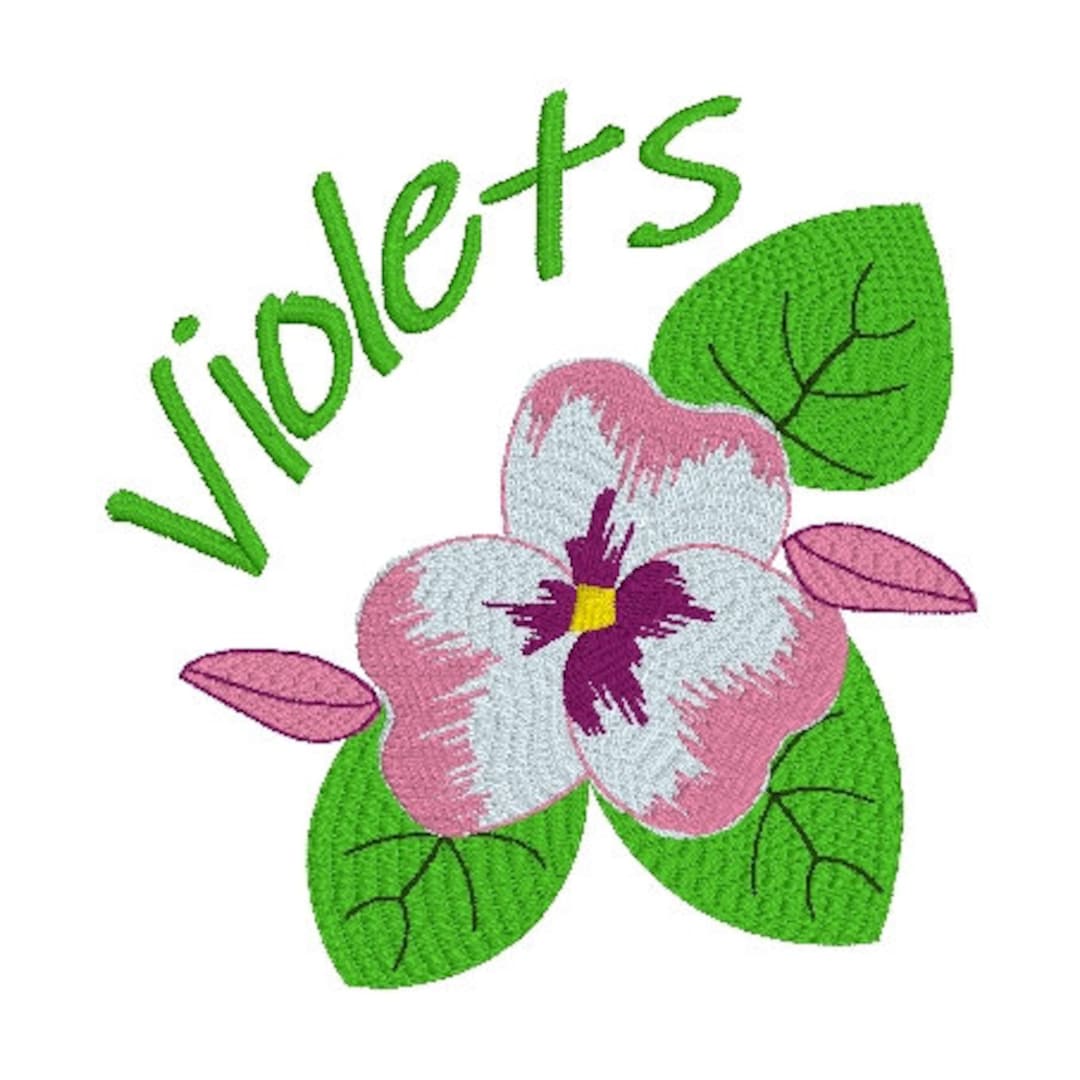 Violet Flower Embroidery Design - Etsy