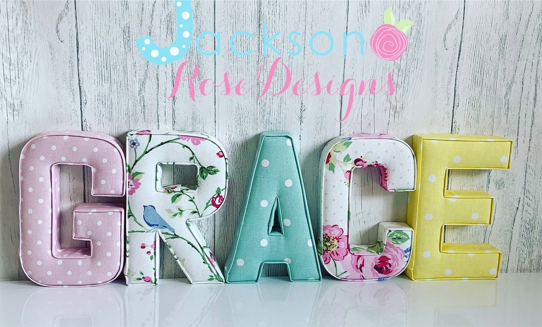 Fabric Letters, Handmade Fabric Letters, Wall Art, Nursery, Children's ...