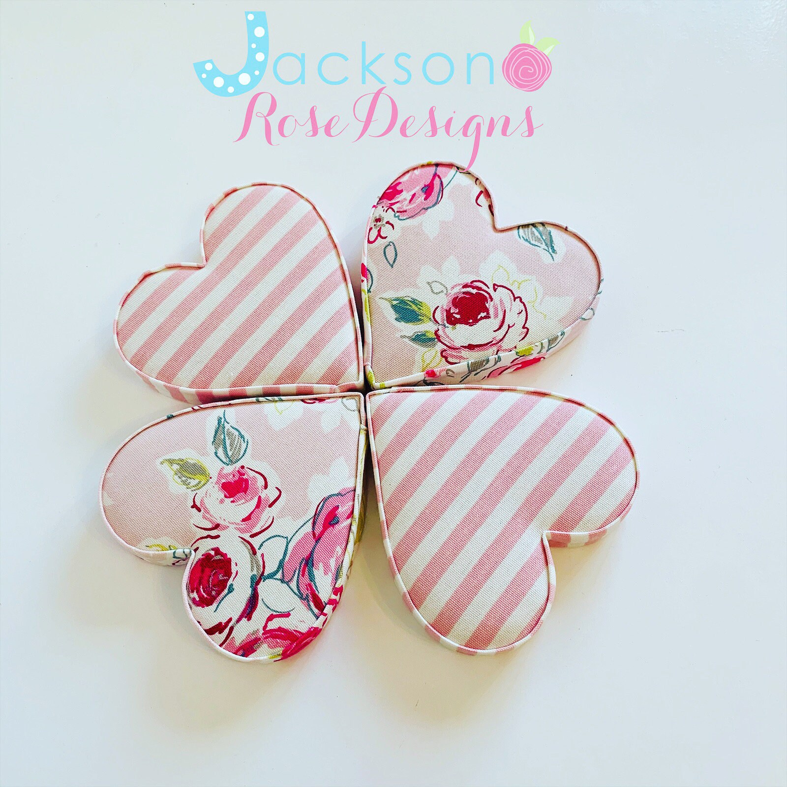 Fabric Hearts Handmade Fabric Heart Fabric shapes Padded | Etsy