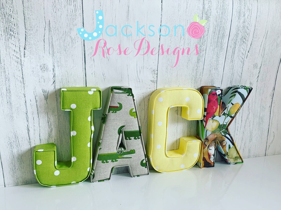 Fabric Letters, Handmade Fabric Letters, Wall Art, Nursery, Children's ...