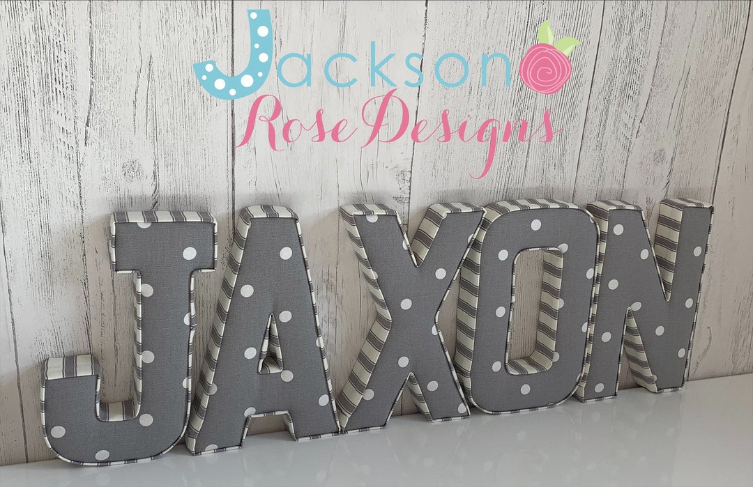 Fabric Padded Letters Wall Art Handmade Nursery Name, Personalised ...
