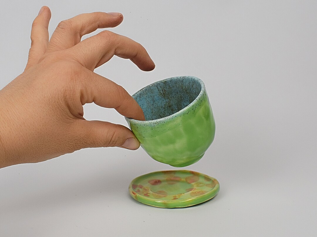 Ceramic Teacup With Saucer, Handless Cup With Plate, Espresso Set ...