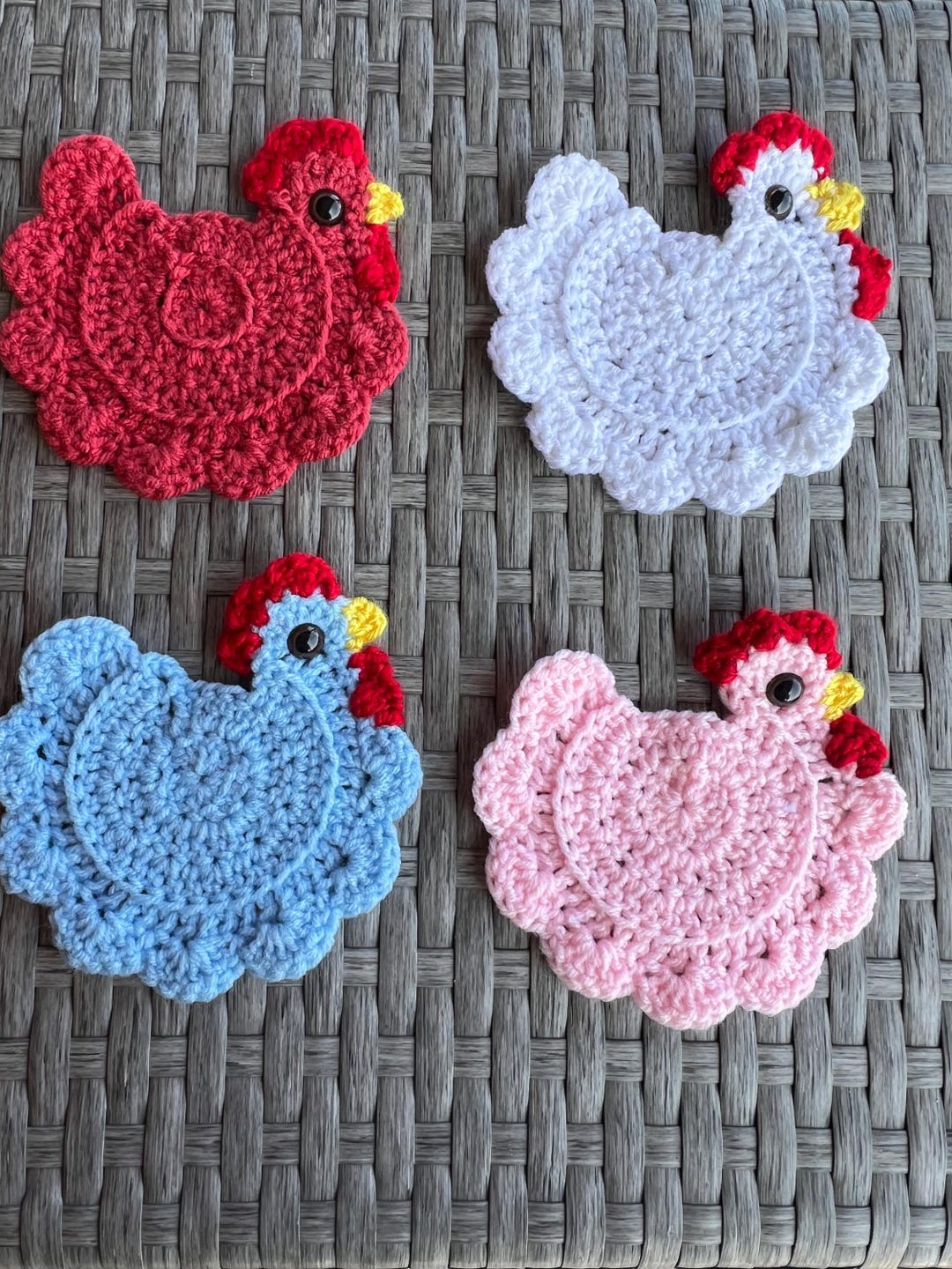 Crochet Chicken Coasters - Etsy