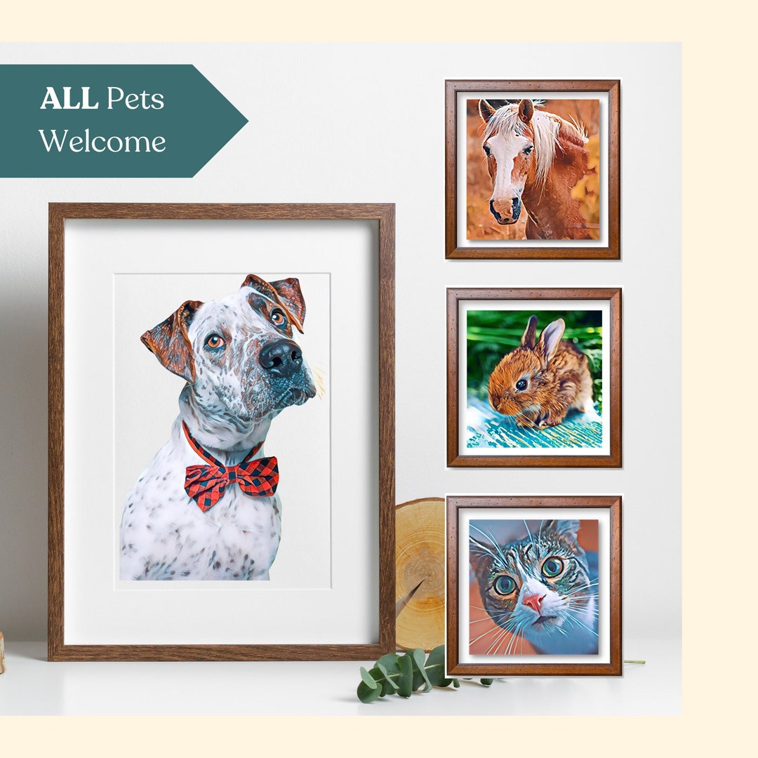 Personalized Pet Portraits, Custom Digital Wall Art From Your Dog or ...