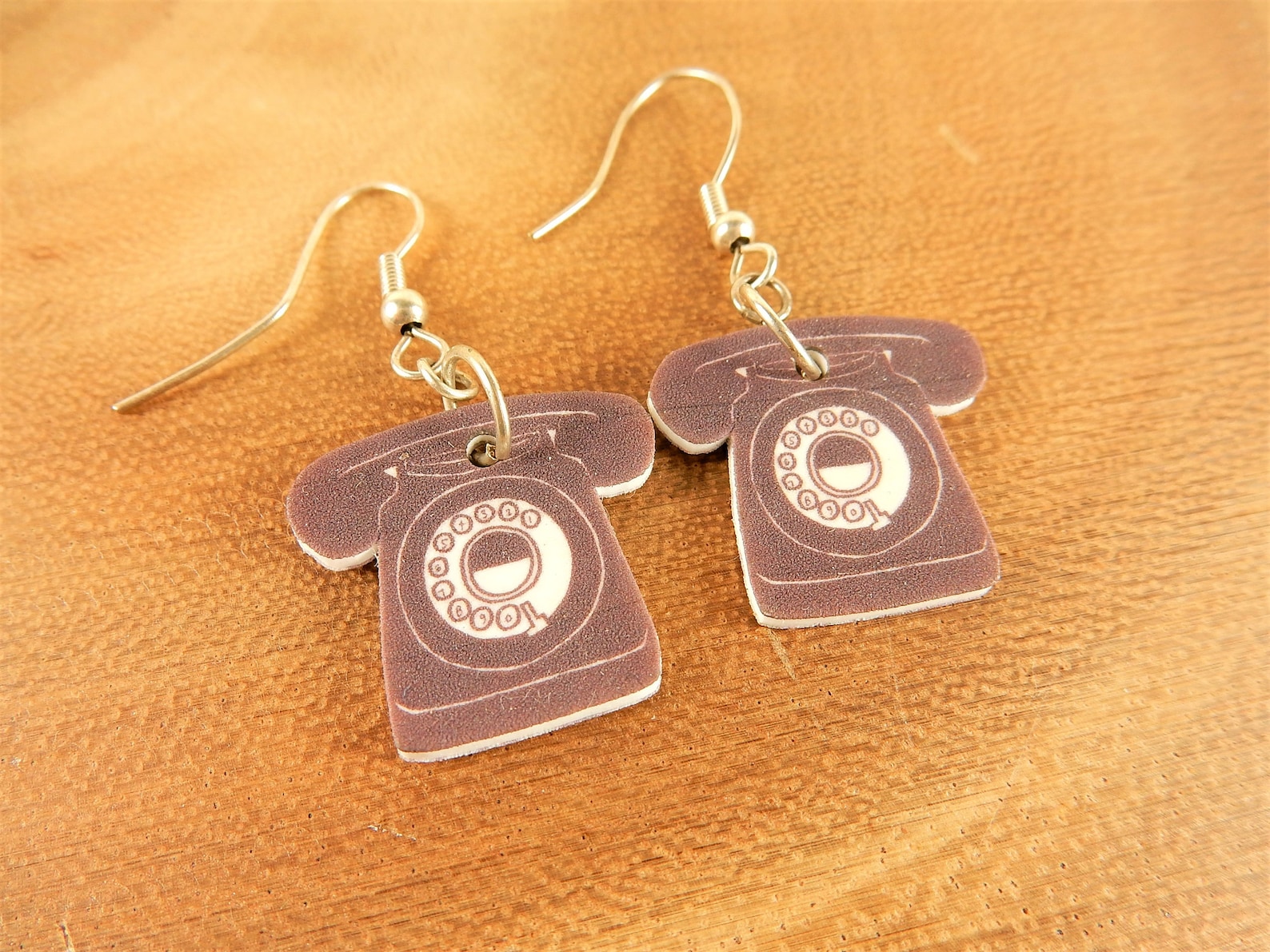 Retro Mid Century Rotary Telephone Earrings - Etsy