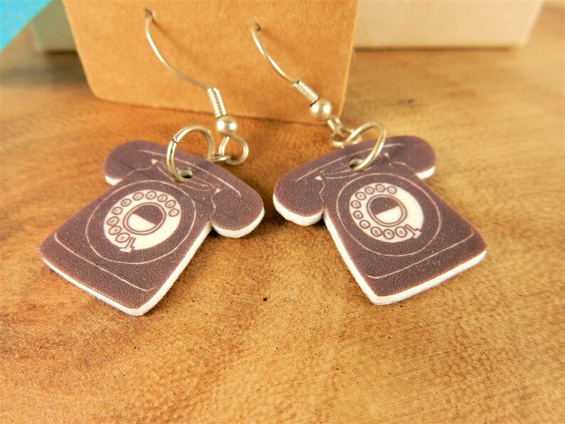 Retro Mid Century Rotary Telephone Earrings - Etsy