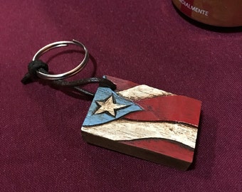 Puerto Rico Flag Key Chain - Etsy