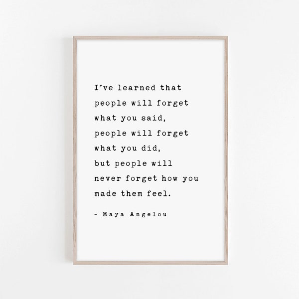 Maya Angelou Quote Wall Art - Etsy