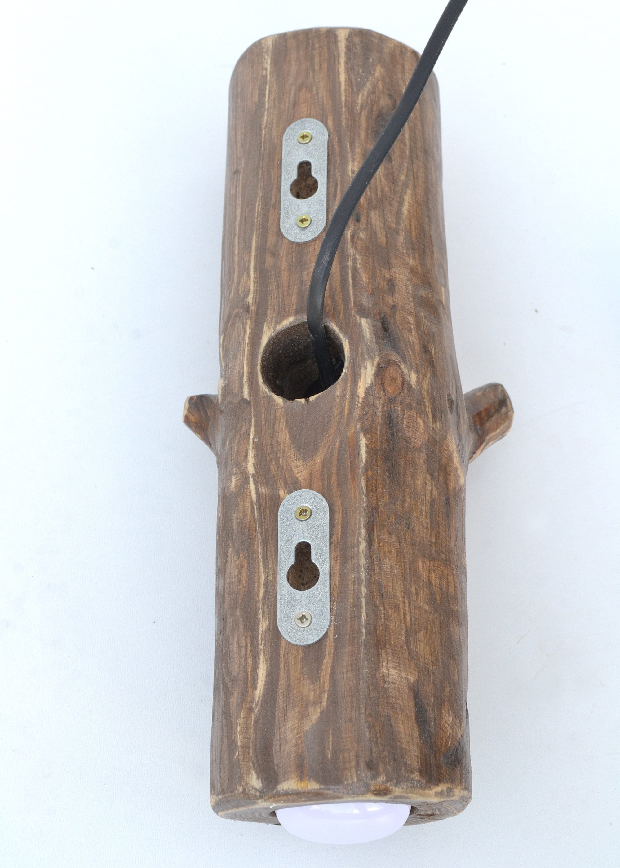 Pair of Wooden Wall Lights, Set of Sconces Made of Wood, Log Lamp ...