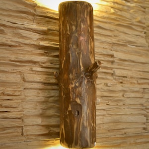 Wooden Sconce, Wall Light From Natural Log, Wall Fixtures, Driftwood ...