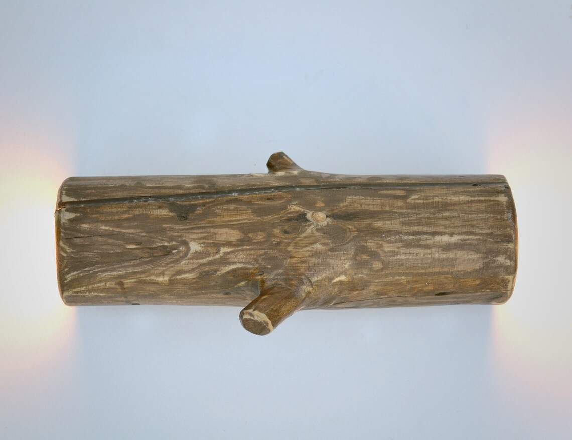 Pair of wooden wall lights set of sconces made of wood log | Etsy