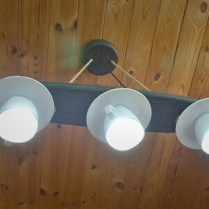 Pendant Kitchen Ceiling Light of Oak Black Stained and Cups, Lighting ...