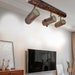 Track Ceiling Light From Natural Log, Handmade Driftwood Light, Wooden ...