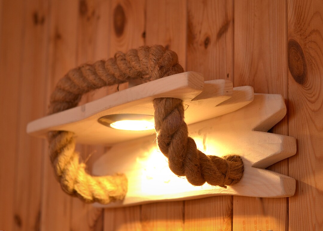 Wooden Wall Sconce, Wall Light From a Natural Wood, LED Light for Wall ...
