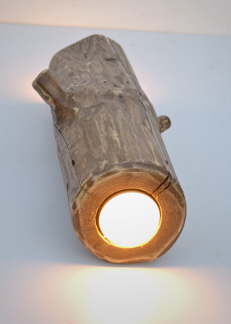 Pair of Wooden Wall Lights, Set of Sconces Made of Wood, Log Lamp ...