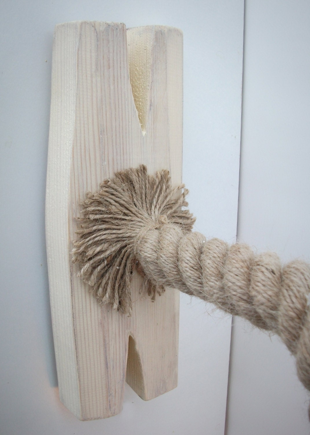 Wall light made from a rope and aged wood wooden sconce | Etsy