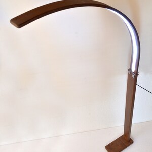 Natural Dark Wood Curved Floor Light 56 Inches Tall, Curved Wooden ...