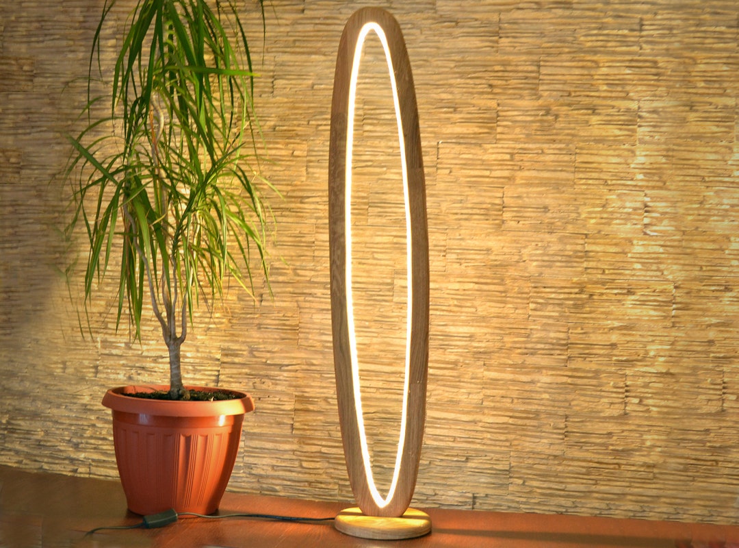 Natural Oak Floor Lamp 1m Tall, Wooden Floor Lamp, Wood Lamp, Floor ...