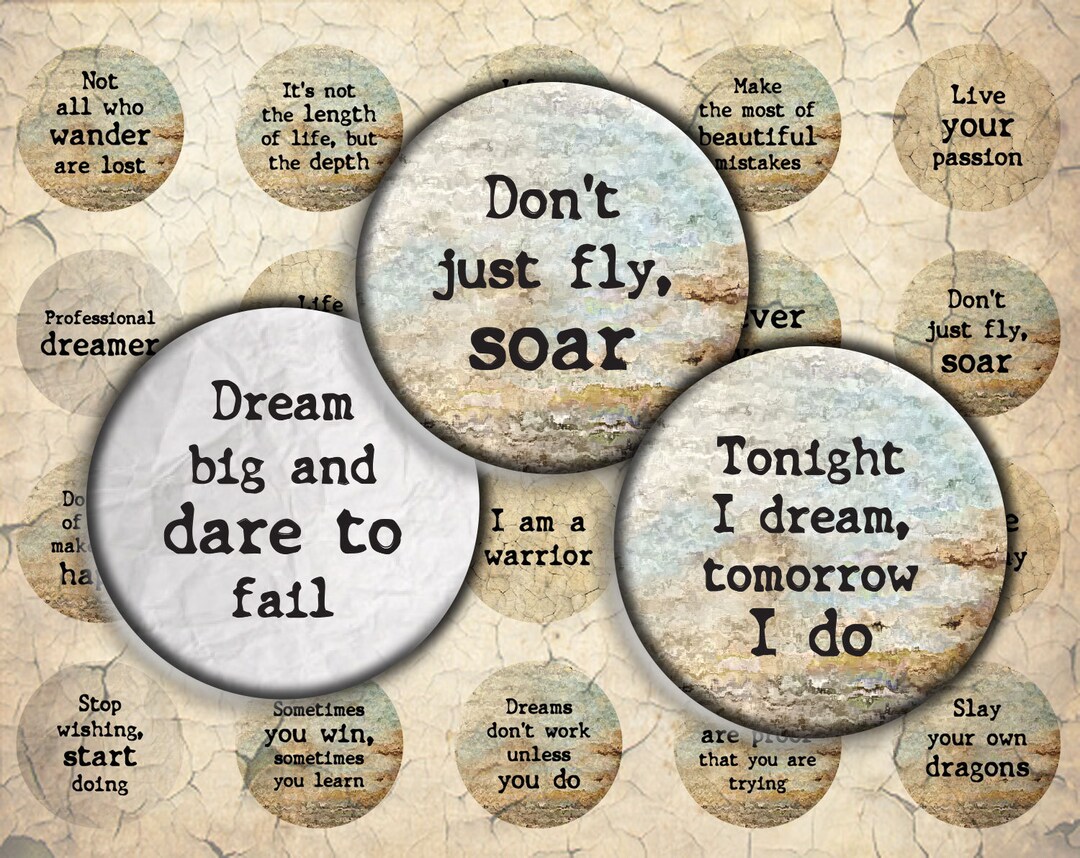 Motivational Quotes 30mm 25mm 1 Inch & 20mm Circles - Etsy