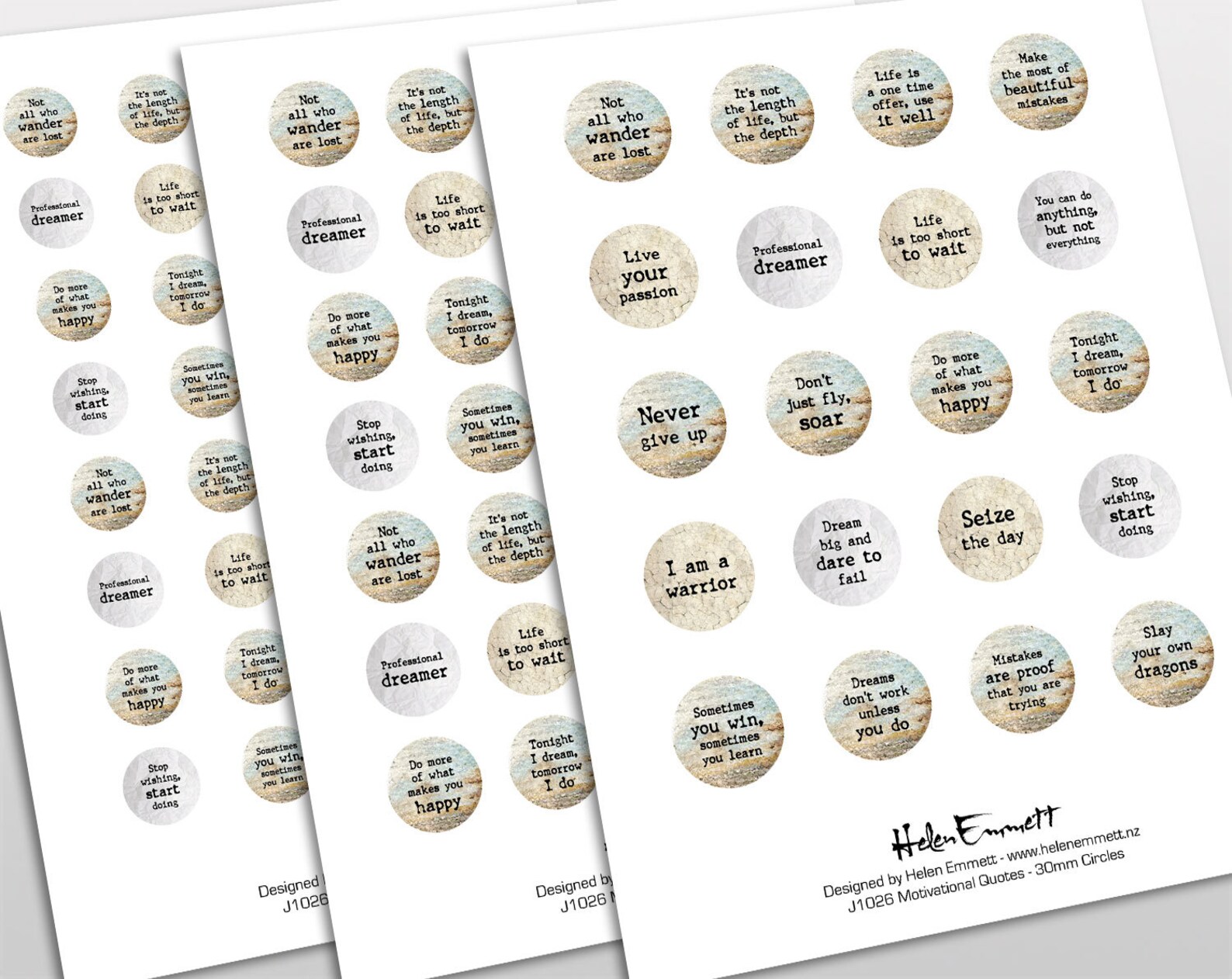 Motivational Quotes 30mm 25mm 1 Inch & 20mm Circles - Etsy