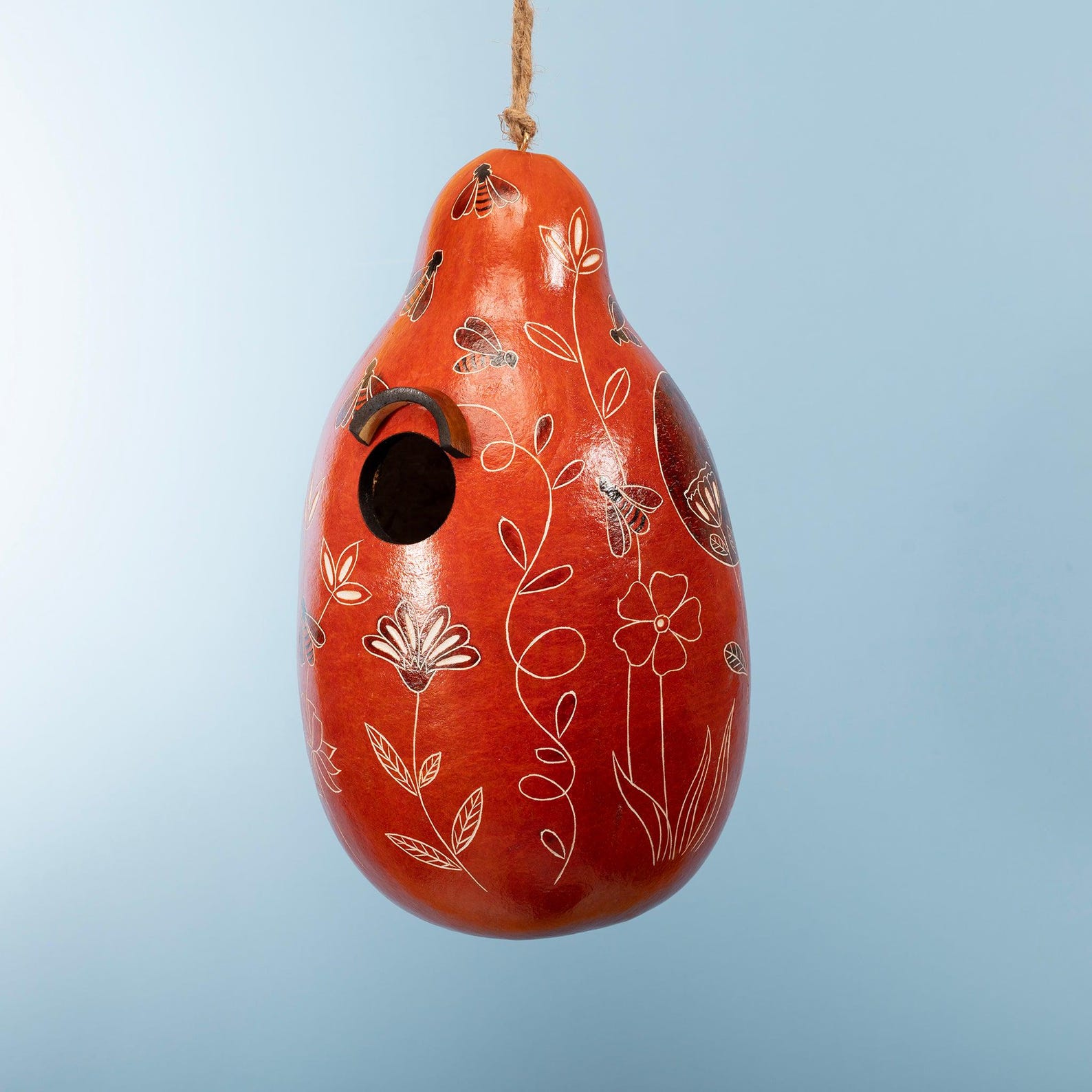 Bee & Wild Flowers - Gourd Birdhouse - Etsy