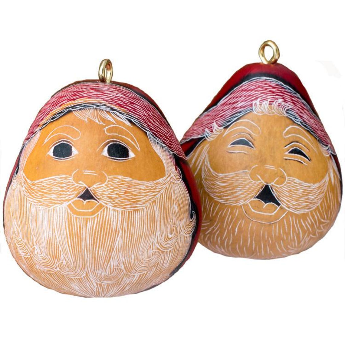 Santa Smile - Mini Gourd Ornament - Etsy