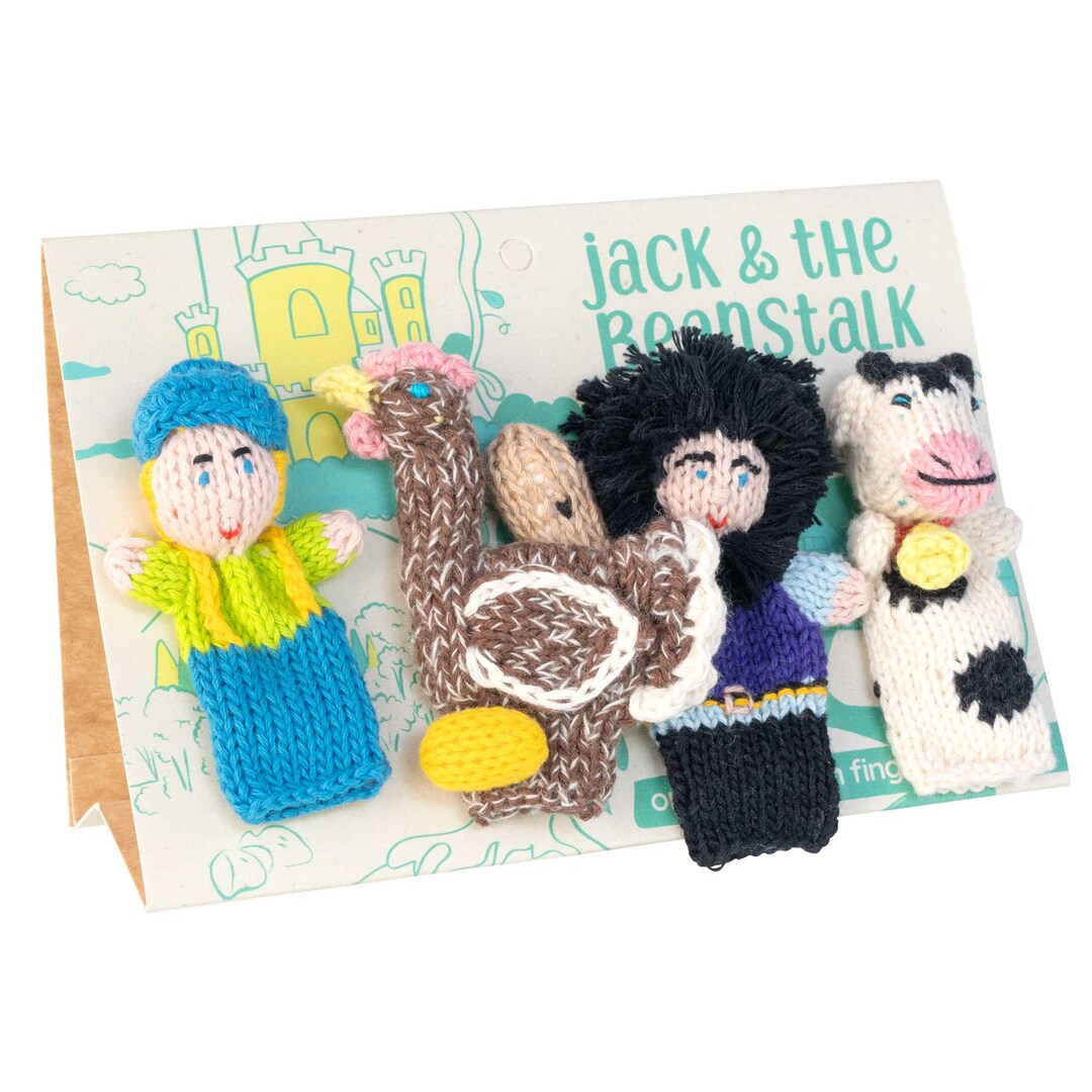 Jack and the Beanstalk Story Pack of 4 - Organic Cotton Finger Puppets ...